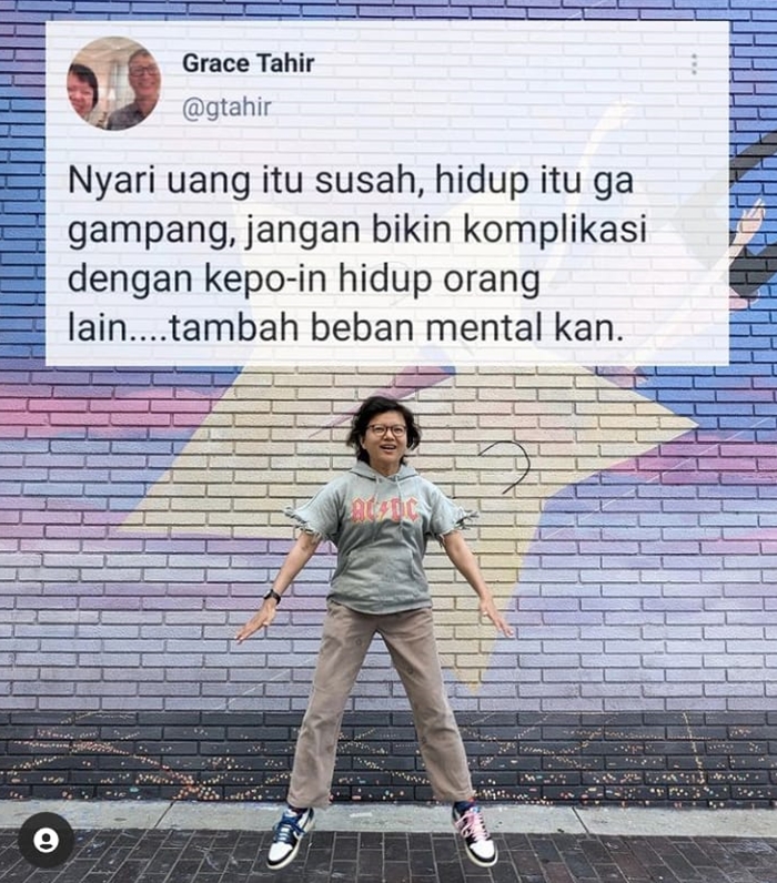 The Real Crazy Rich, Ini 8 Potret Grace Tahir Tampil Sederhana Pakai Kaos Oblong