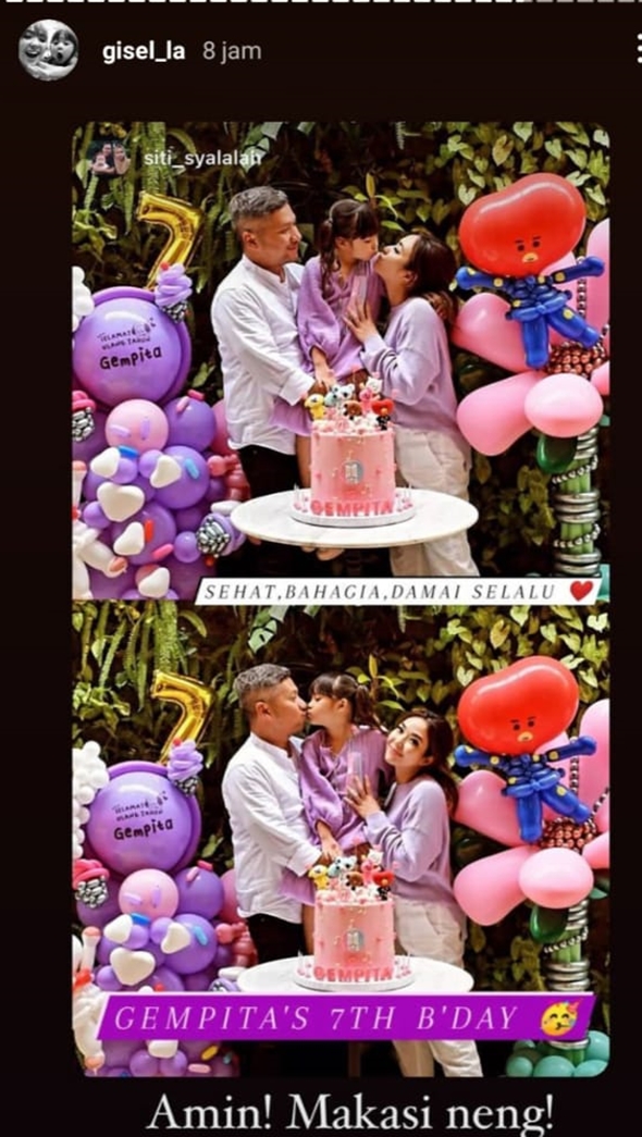 8 Potret Gading Marten dan Gisel Anastasia saat Ultah Gempi, Netizen: Semoga Rujuk
